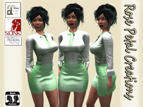 Second Life Marketplace - RPC Fitted Mesh Debbie Outfit Green (Wear to ...